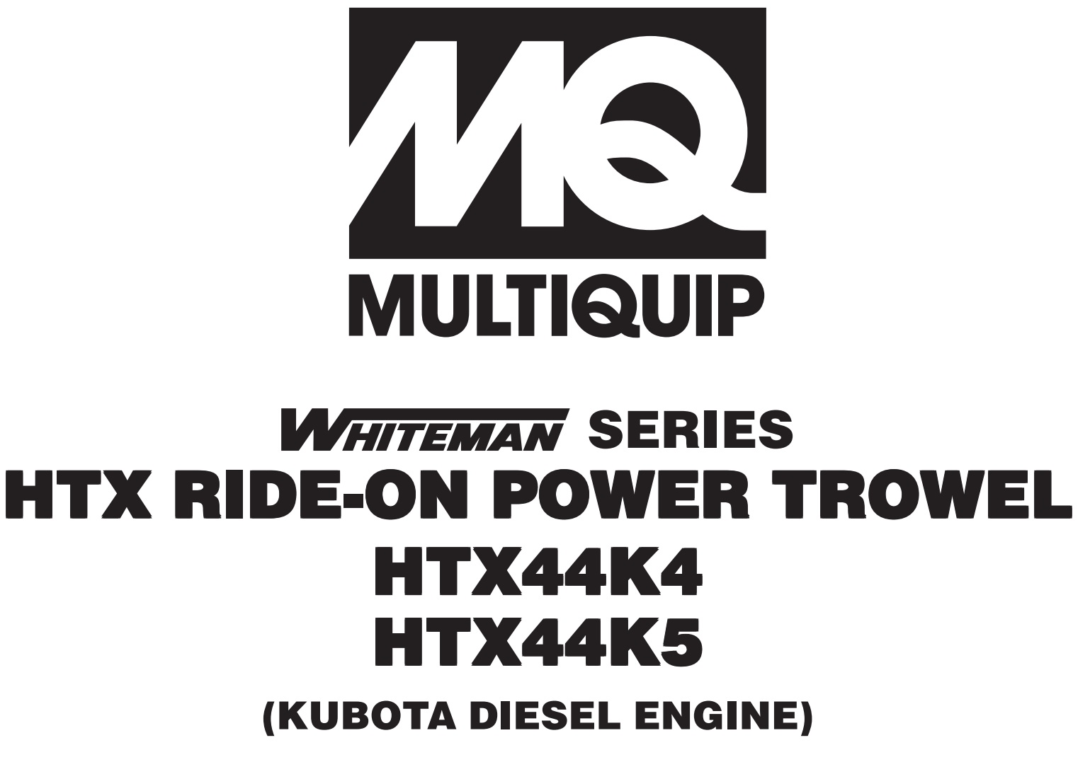 HTX44K4-K5 Ops Manual - Multiquip